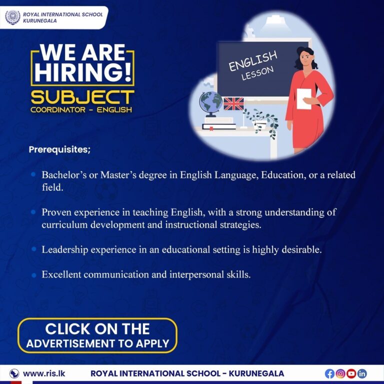 Work with us - Royal International School (RIS)